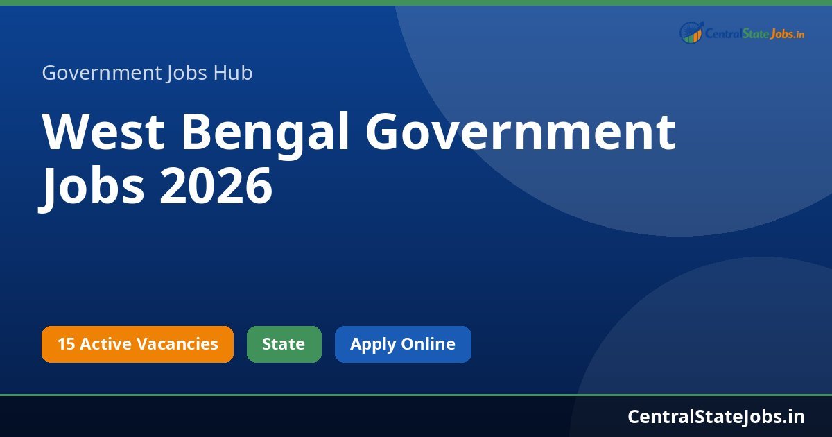 West Bengal Government Jobs June 2026 | 34 Sarkari Naukri Vacancies ...